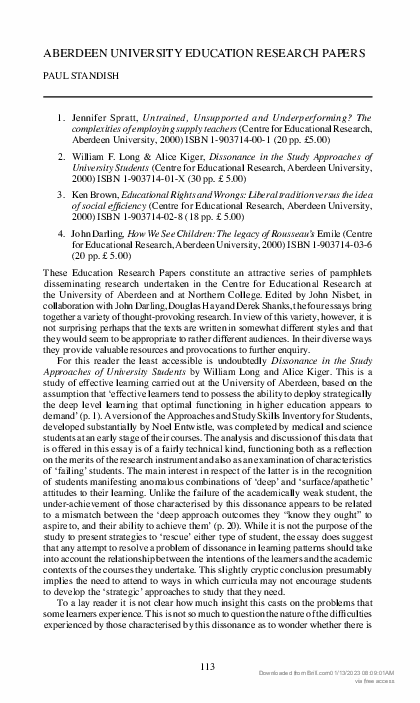 (PDF) Aberdeen University Education Research Papers