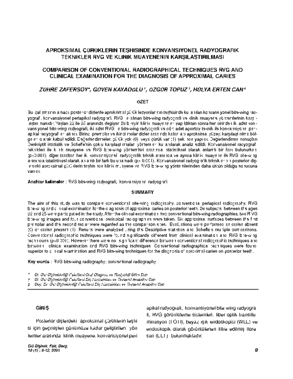 (PDF) Comparison of conventional radiographical techniques, RVG and clinical examination for the ...