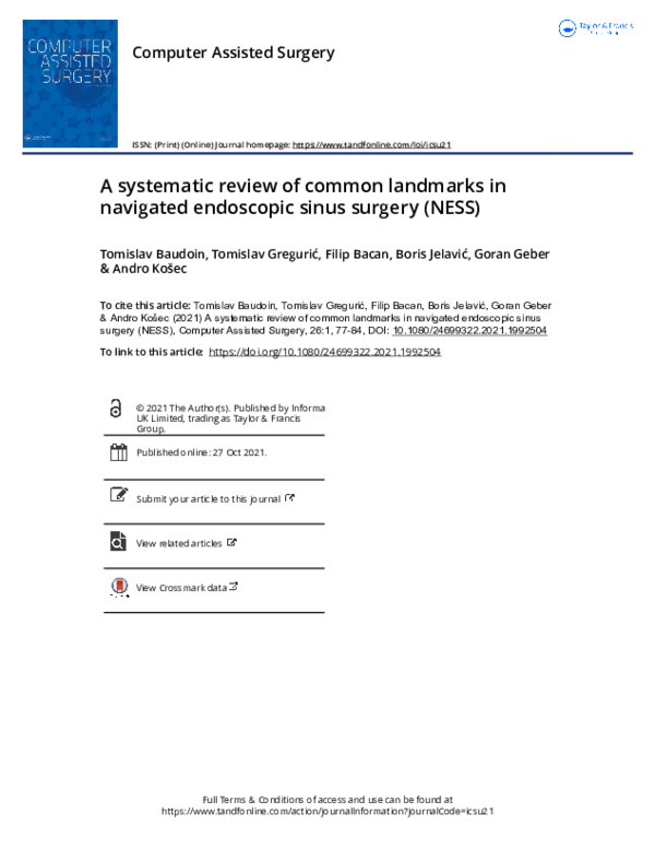 (PDF) A systematic review of common landmarks in navigated endoscopic ...
