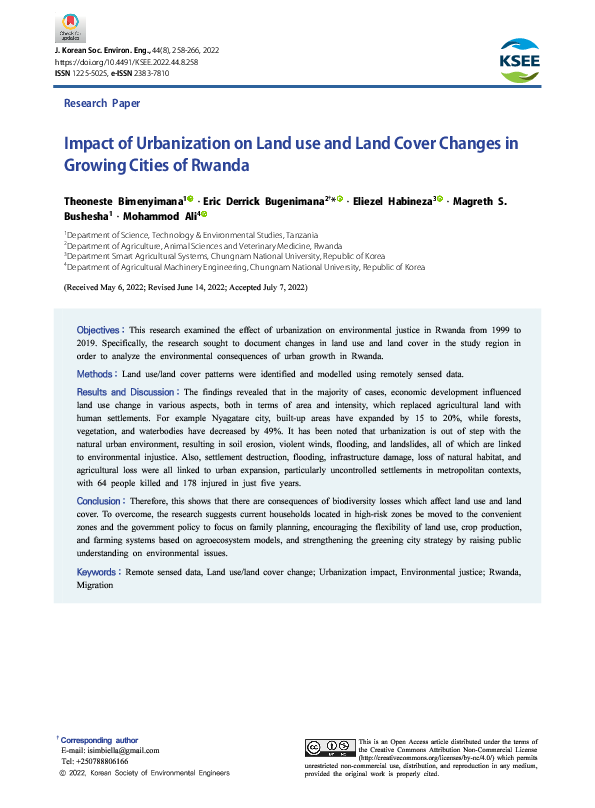 (PDF) Impact of Urbanization on Land use and Land Cover Changes in ...
