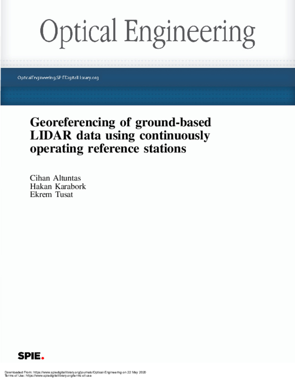 (PDF) Georeferencing of ground-based LIDAR data using continuously operating reference stations ...
