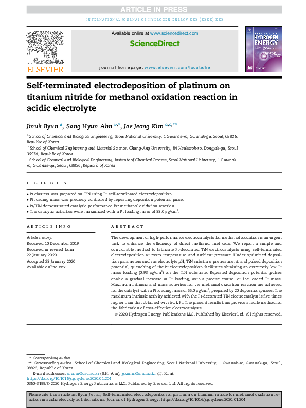 (PDF) Self-terminated electrodeposition of platinum on titanium nitride for methanol oxidation ...
