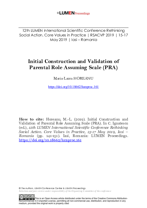 (PDF) Initial Construction and Validation of Parental Role Assuming ...