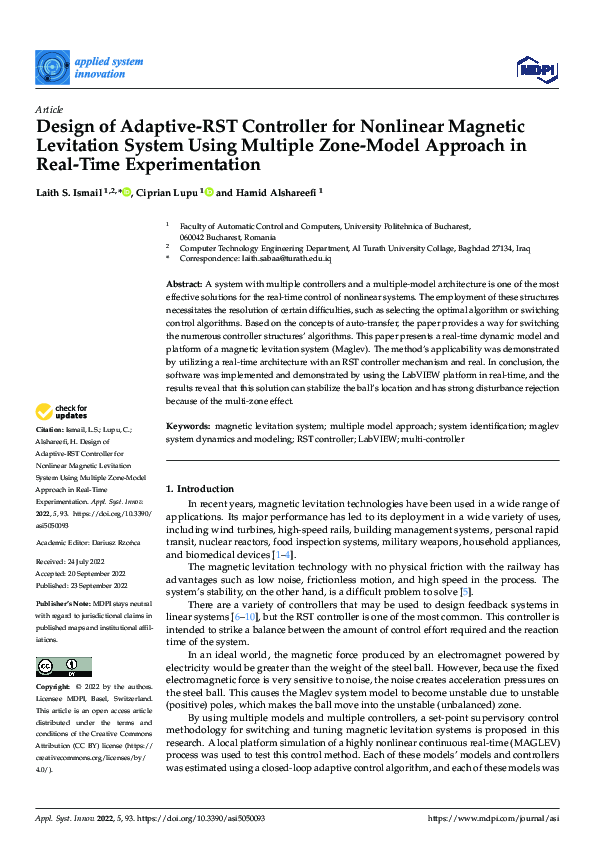(PDF) Design of Adaptive-RST Controller for Nonlinear Magnetic ...