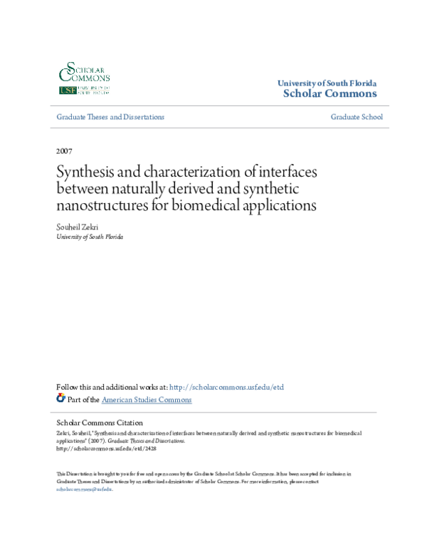 (PDF) Synthesis and characterization of interfaces between naturally derived and synthetic ...