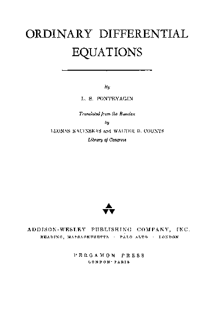 (PDF) Ordinary Differential Equations