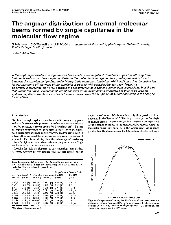 (PDF) The angular distribution of thermal molecular beams formed by ...
