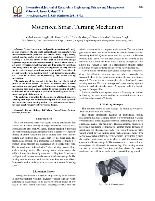 (PDF) Motorized Smart Turning Mechanism