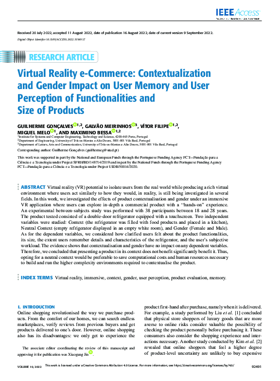 (PDF) Virtual Reality e-Commerce: Contextualization and Gender Impact on User Memory and User ...