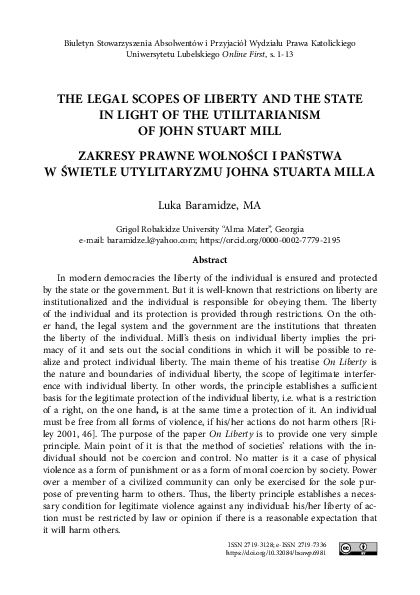 (PDF) The Legal Scopes of Liberty and the State in Light of the ...