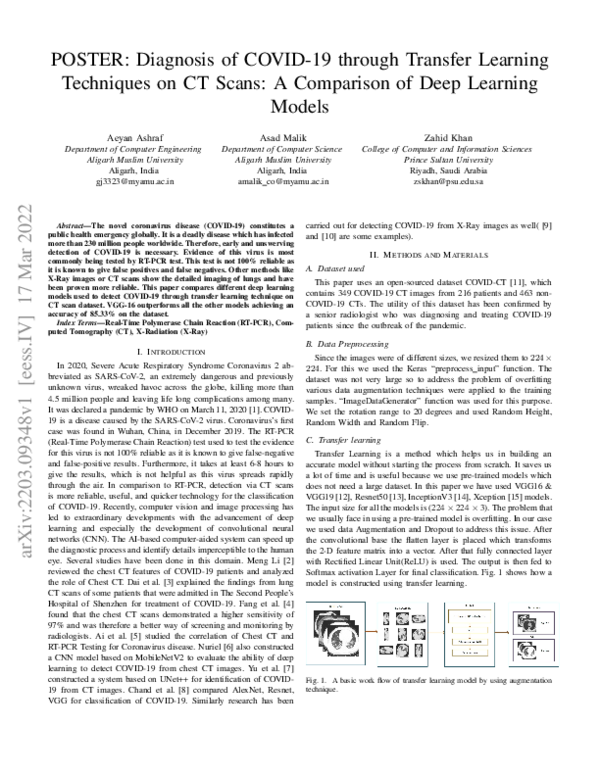 (PDF) POSTER: Diagnosis of COVID-19 through Transfer Learning ...