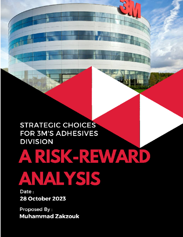 (PDF) Strategic Choices for 3M's Adhesives Division: A Risk-Reward Analysis