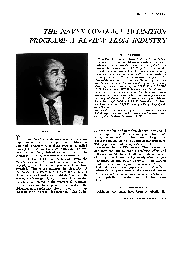 (PDF) The Navy's Contract Definition Programs: A Review from Industry