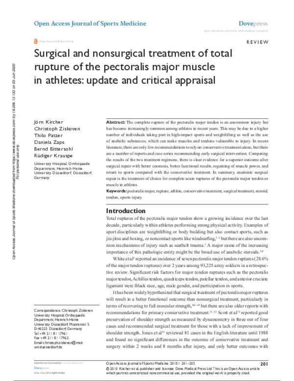 (PDF) Surgical and nonsurgical treatment of total rupture of the ...