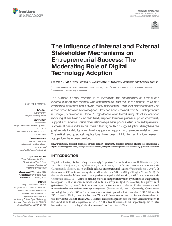 (PDF) The Influence of Internal and External Stakeholder Mechanisms on ...