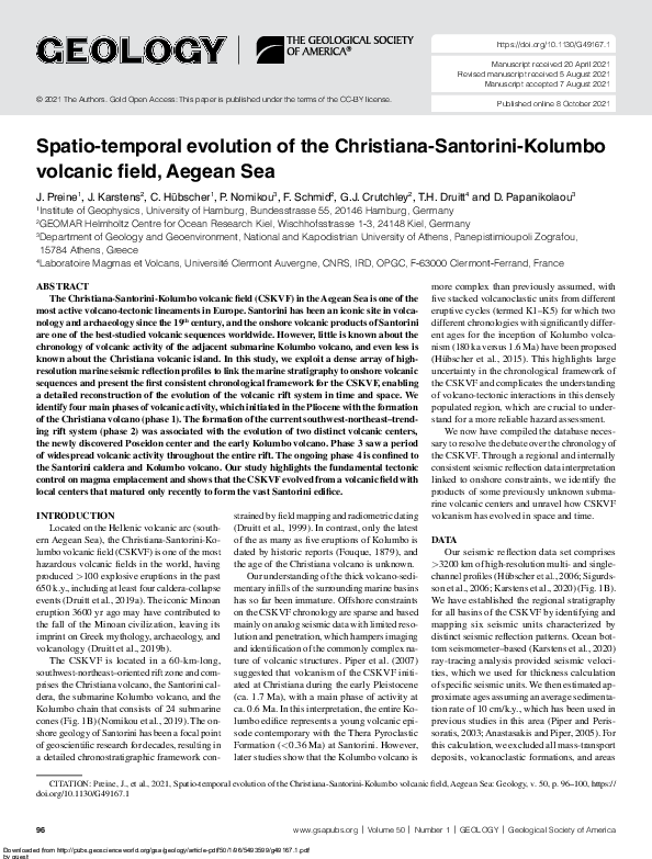 (PDF) Spatio-temporal evolution of the Christiana-Santorini-Kolumbo ...