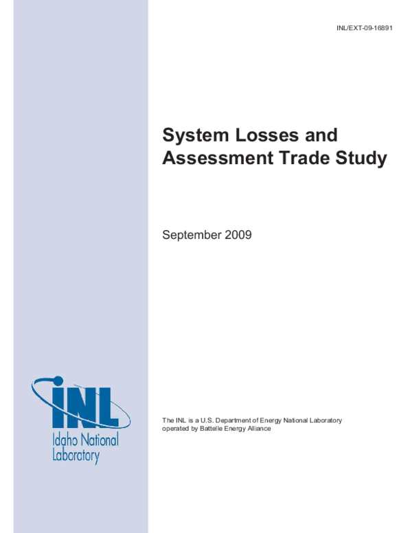(PDF) System Losses and Assessment Trade Study