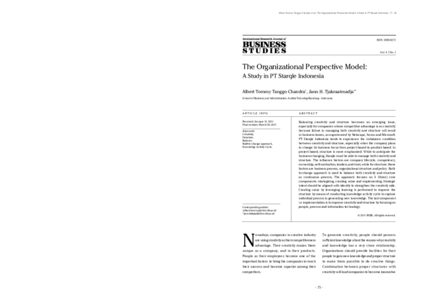 (PDF) The Organizational Perspective Model