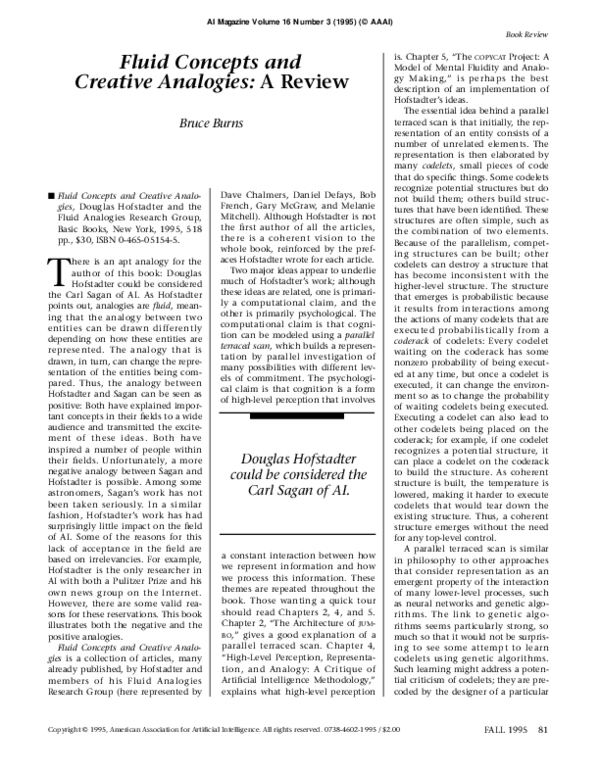 (PDF) Fluid Concepts and Creative Analogies: A Review