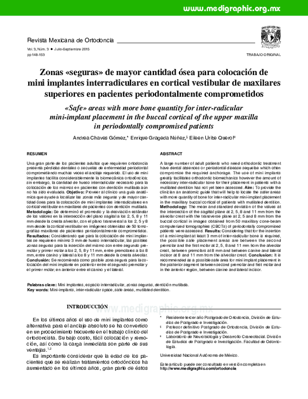 (PDF) Zonas «seguras» de mayor cantidad ósea para colocación de mini ...