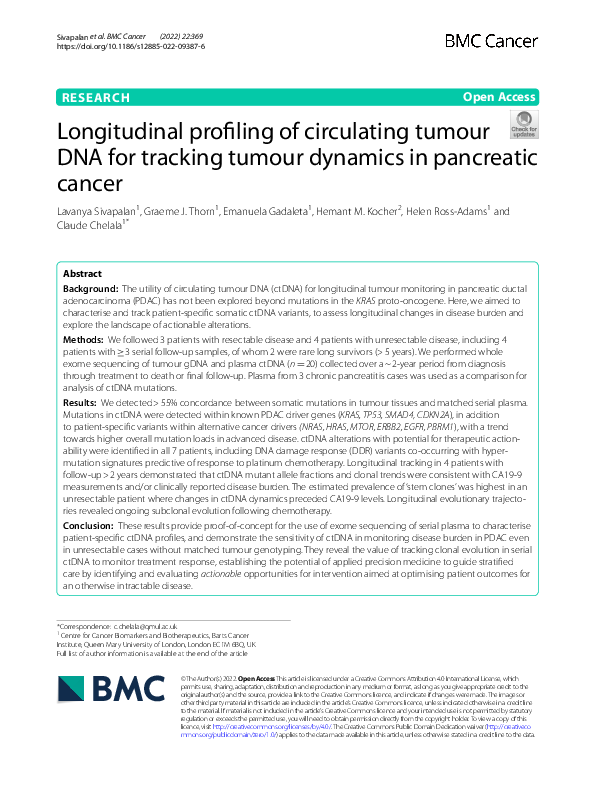 (PDF) Longitudinal profiling of circulating tumour DNA for tracking ...