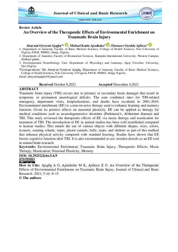 (PDF) An Overview of the Therapeutic Effects of Environmental ...