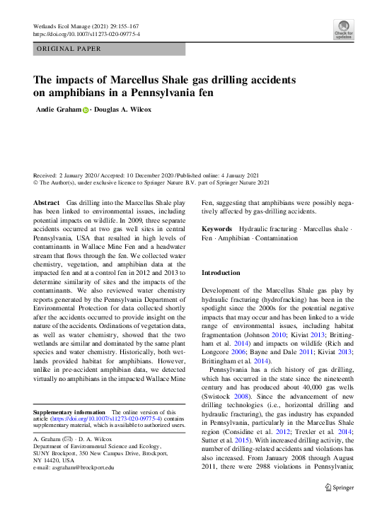 (PDF) The impacts of Marcellus Shale gas drilling accidents on ...