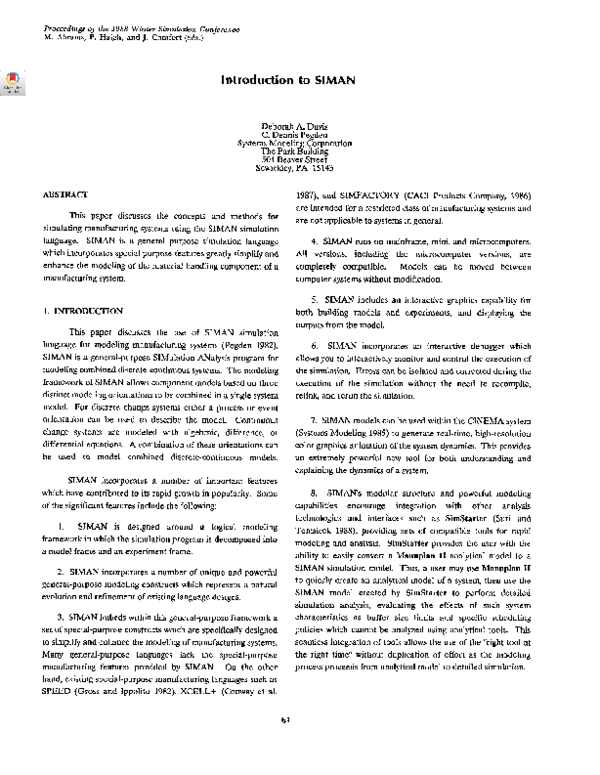 (PDF) Introduction to SIMAN