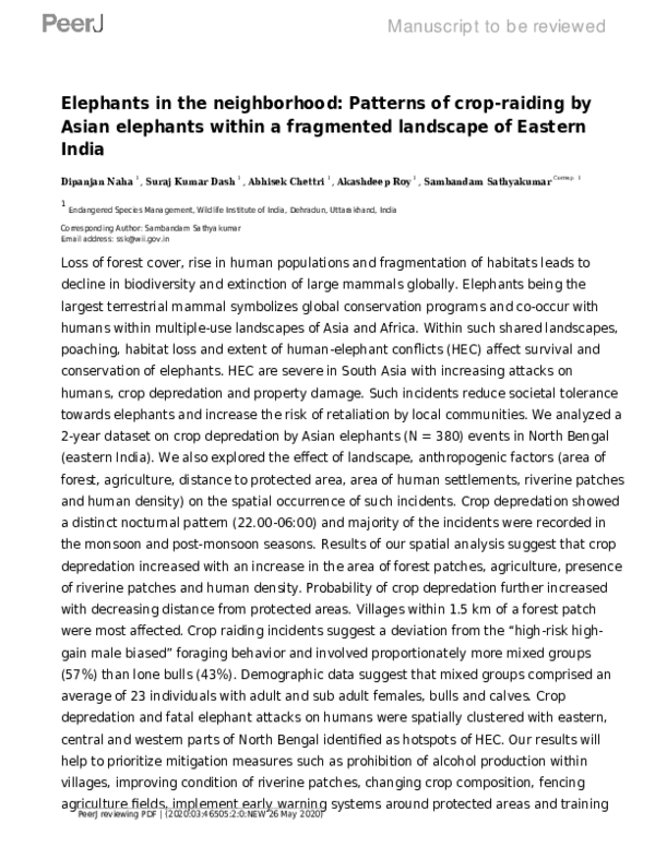 (PDF) Peer Review #3 of "Elephants in the neighborhood: patterns of ...