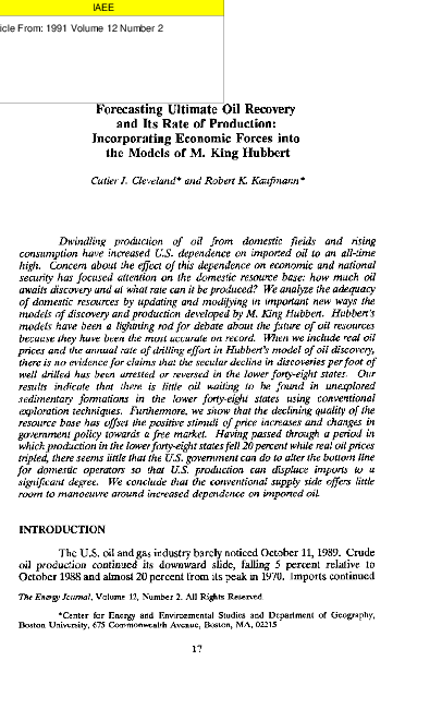 (PDF) Forecasting Ultimate Oil Recovery and Its Rate of Production ...