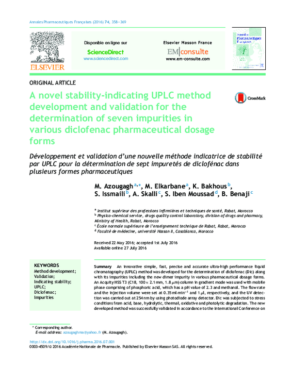 (PDF) A novel stability-indicating UPLC method development and validation for the determination ...