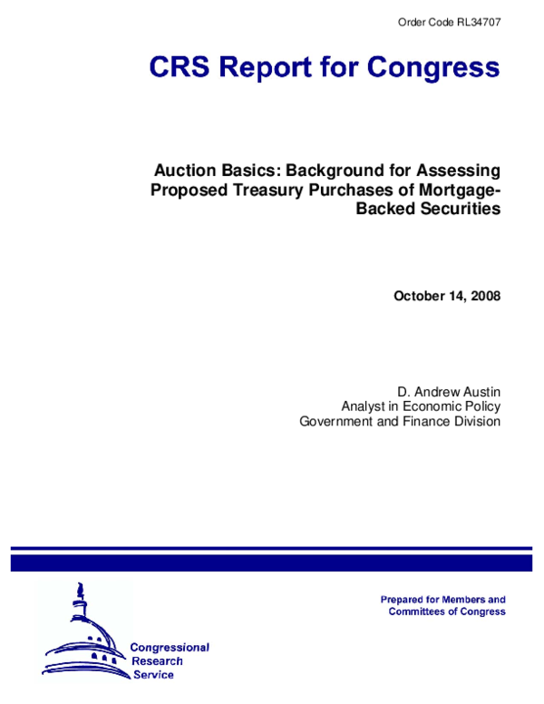 (PDF) Auction Basics: Background for Assessing Proposed Treasury ...