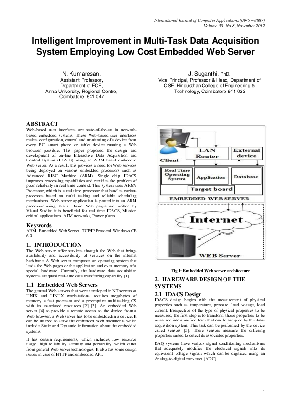 (PDF) Intelligent Improvement in Multi-Task Data Acquisition System Employing Low Cost Embedded ...