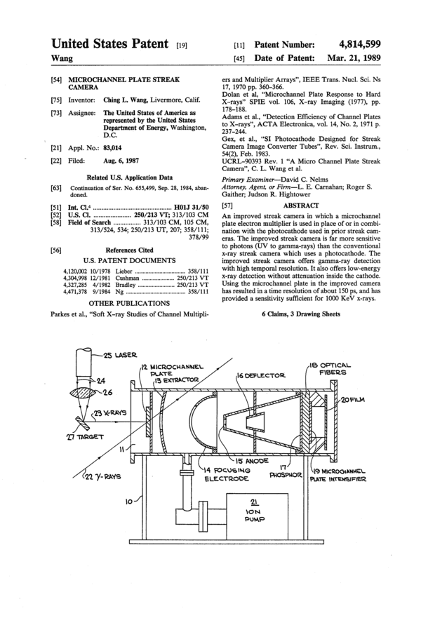(PDF) Microchannel plate streak camera