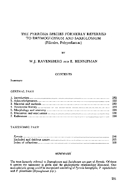 (PDF) The Pyrrosia species formerly referred to Drymoglossum and ...