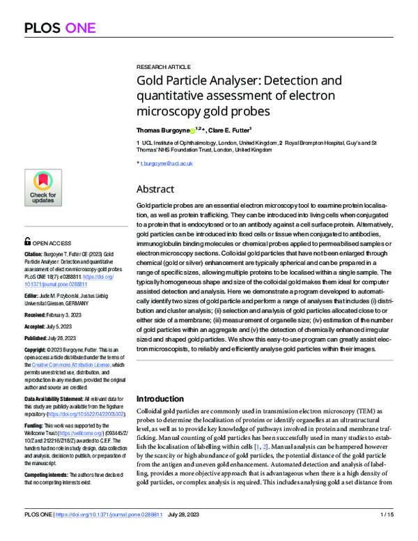 (PDF) Gold Particle Analyser: Detection and quantitative assessment of ...