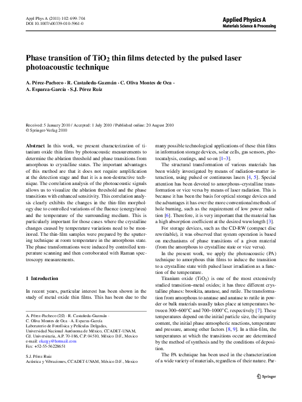 (PDF) Phase transition of TiO2 thin films detected by the pulsed laser ...