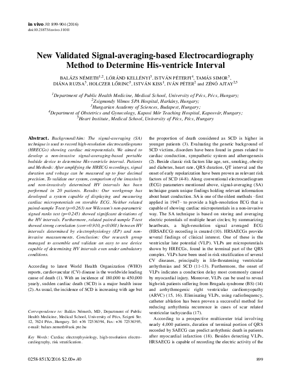 (PDF) New Validated Signal-averaging-based Electrocardiography Method ...