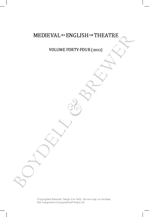 (PDF) Understanding the Blanket-Toss in Medieval Drama