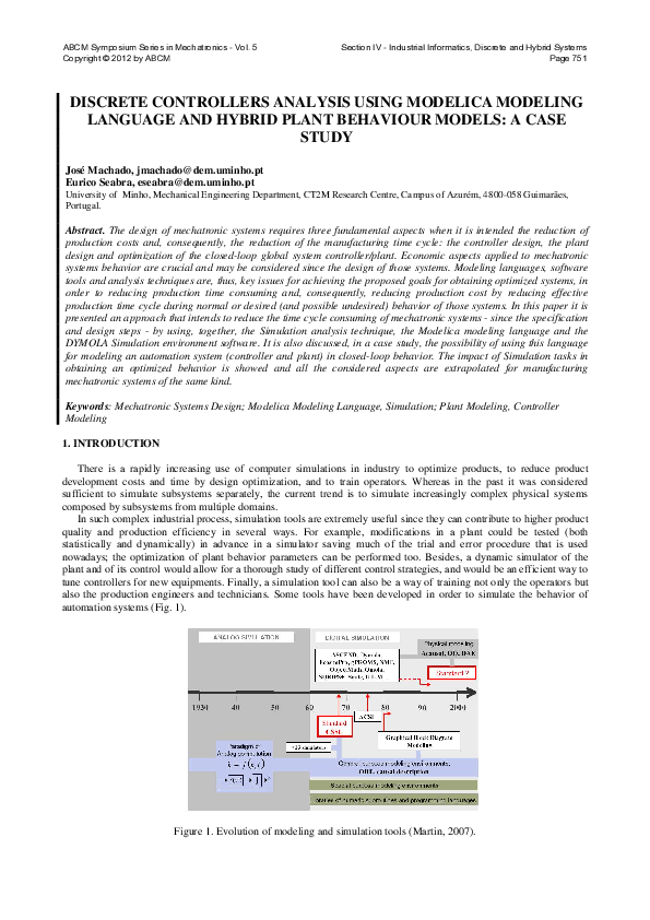 (PDF) Discrete controllers analysis using Modelica modeling language ...