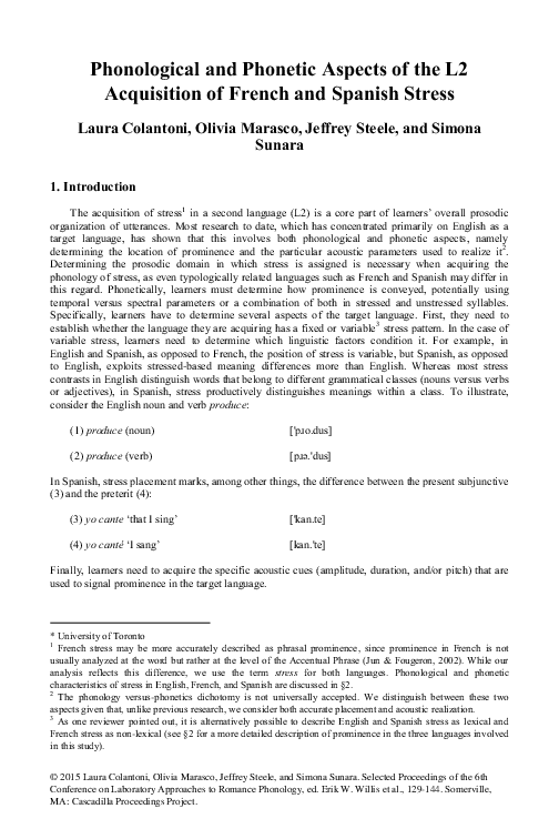 (PDF) Phonological and Phonetic Aspects ofthe L2 Acquisition of French ...