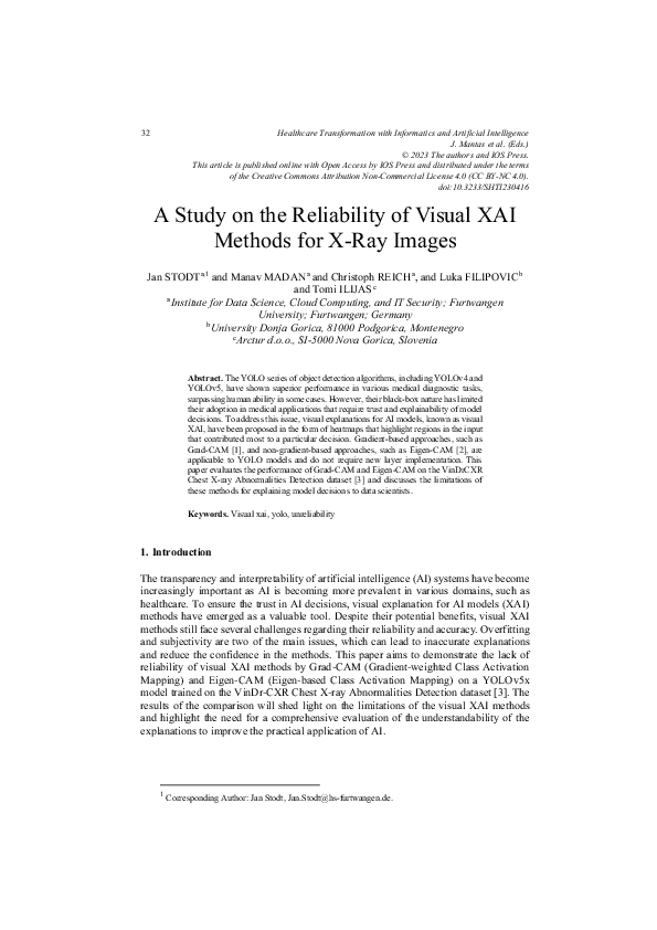 (PDF) A Study on the Reliability of Visual XAI Methods for X-Ray Images