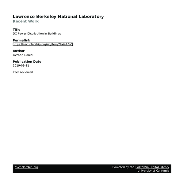 (PDF) DC Power Distribution in Buildings