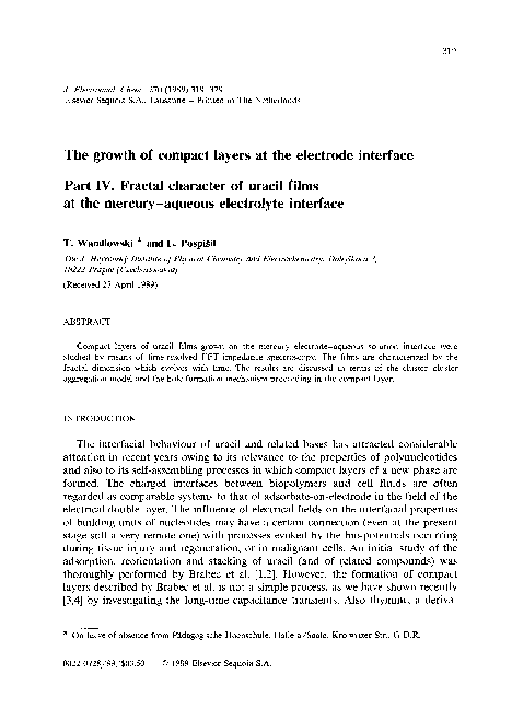 (PDF) The growth of compact layers at the electrode interface
