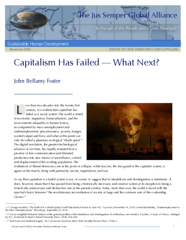 (PDF) Capitalism Has Failed—What Next?