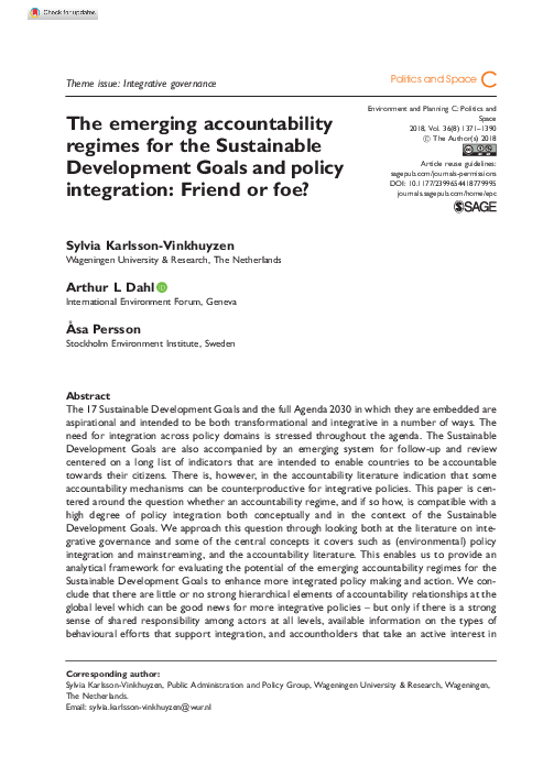 (PDF) The emerging accountability regimes for the Sustainable ...