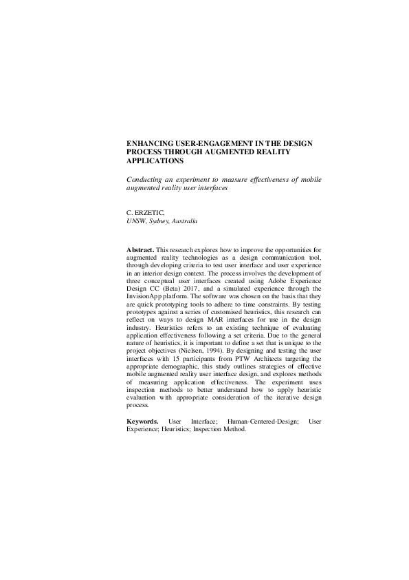(PDF) Enhancing User-Engagement in the Design Process through Augmented Reality Applications ...