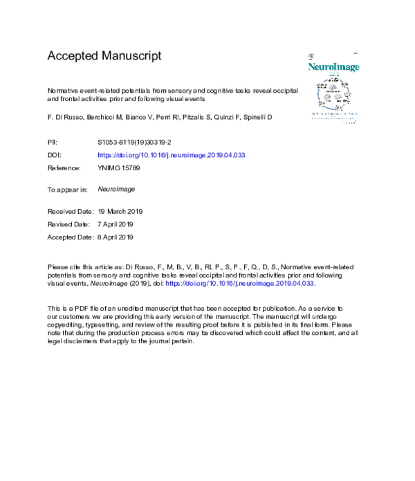 (PDF) Normative event-related potentials from sensory and cognitive ...