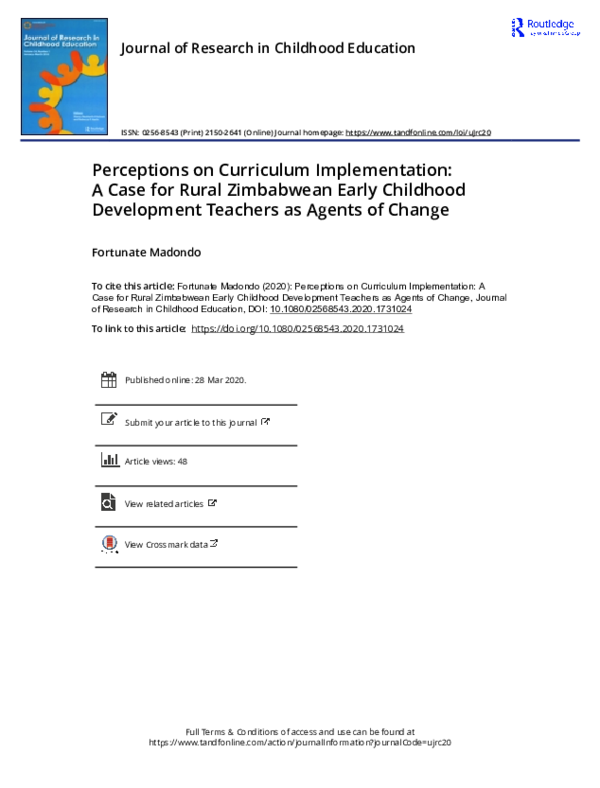 (PDF) Perceptions on Curriculum Implementation: A Case for Rural Zimbabwean Early Childhood ...