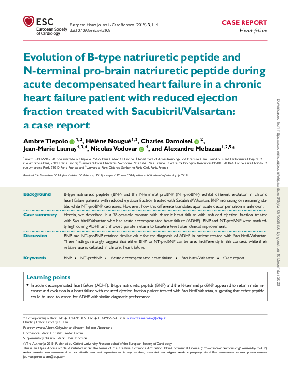 (PDF) Evolution of B-type natriuretic peptide and N-terminal pro-brain ...